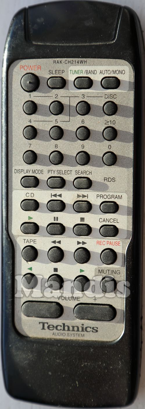 Télécommande équivalente Technics RAK-CH 214 WH