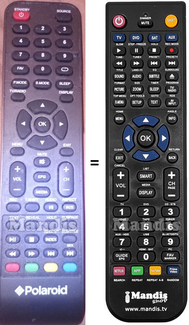 Télécommande pour POLAROID TQL39R4PR007 (TQL39R4PR005133)